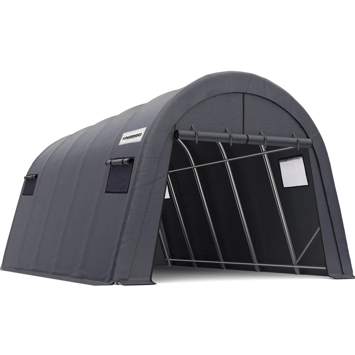 Heavy Duty Round Portable Storage Shed Dark Gray – MaxLead