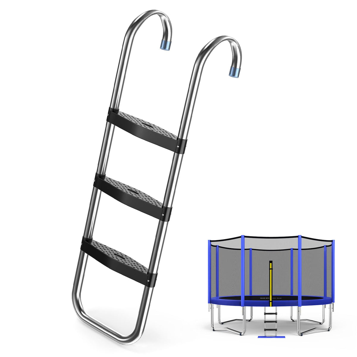 ORCC 300LBS Capacity 3-Step Trampoline Ladder – MaxLead